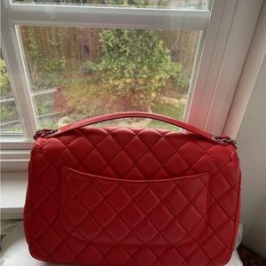 CHANEL | Bags | Chanel Coral Red Maxi Double Flap Classic Quilted ...